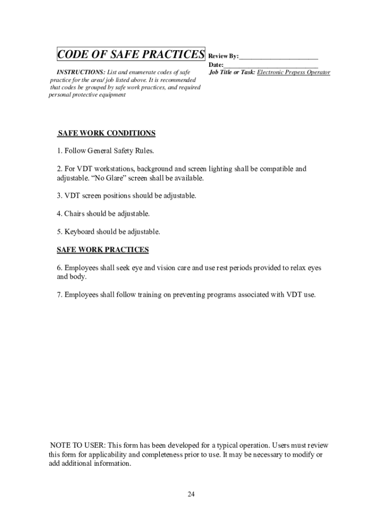 Fillable Online List of codes of practiceSafeWork NSW Fax Email Print - pdfFiller