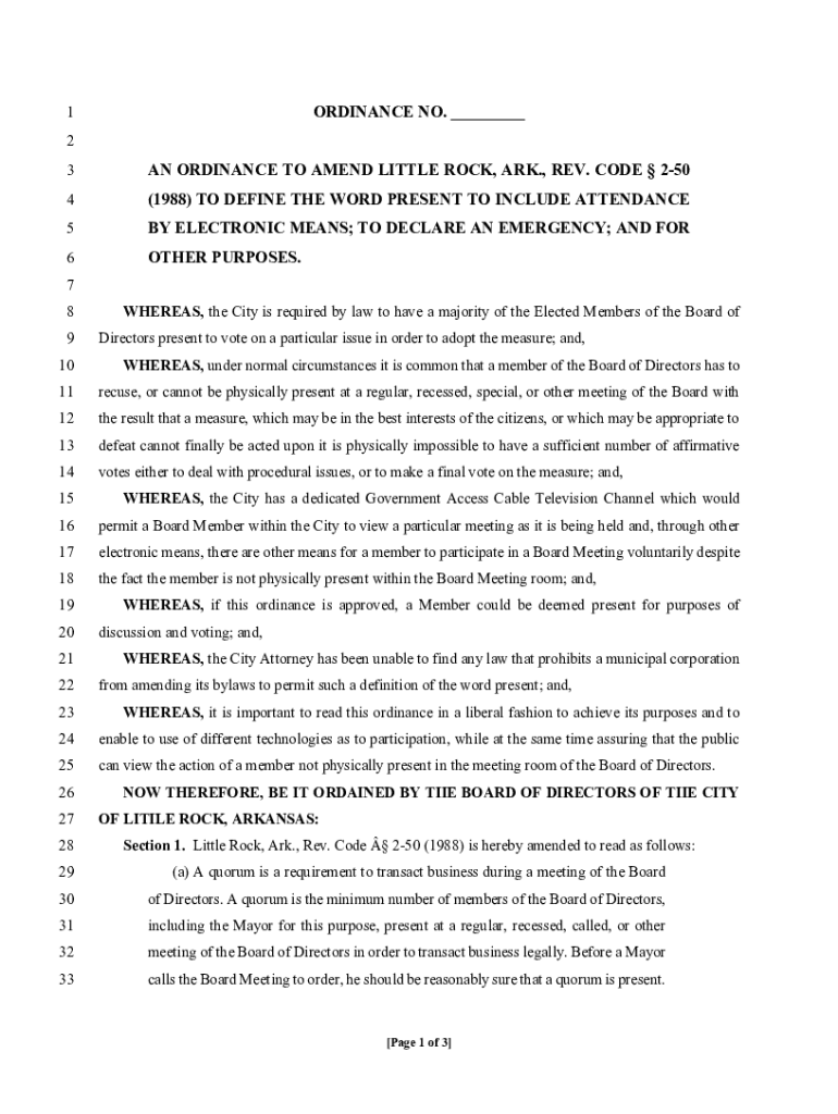 Fillable Online (1988) TO DEFINE THE WORD PRESENT TO INCLUDE ATTENDANCE ...