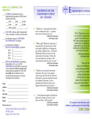 Fillable Online How can I support this ministry? E Ndowment fund ...