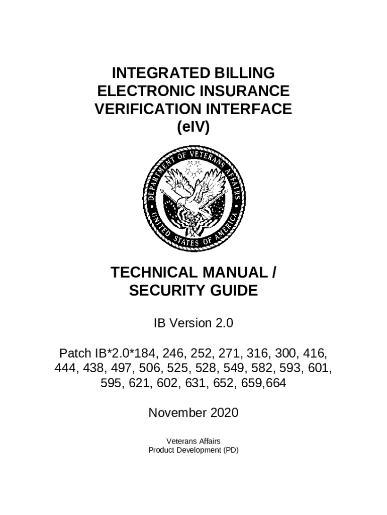 eIV Technical Manual - Veterans Affairs Doc Template | pdfFiller