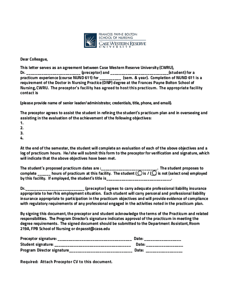 Fillable Online Dear Colleague, This letter serves as an agreement between Case ... Fax Email ...