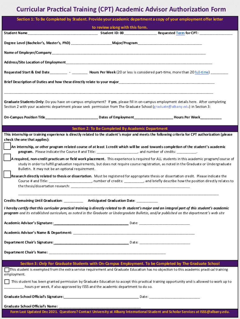 Fillable Online Curricular Practical Training - Ohio State UniversityCPT Information for ...