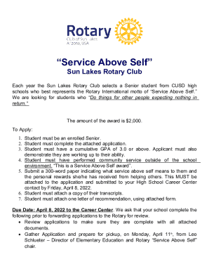 Fillable Online Rotary: Our Motto is "Service Above Self"Rotary Club ...