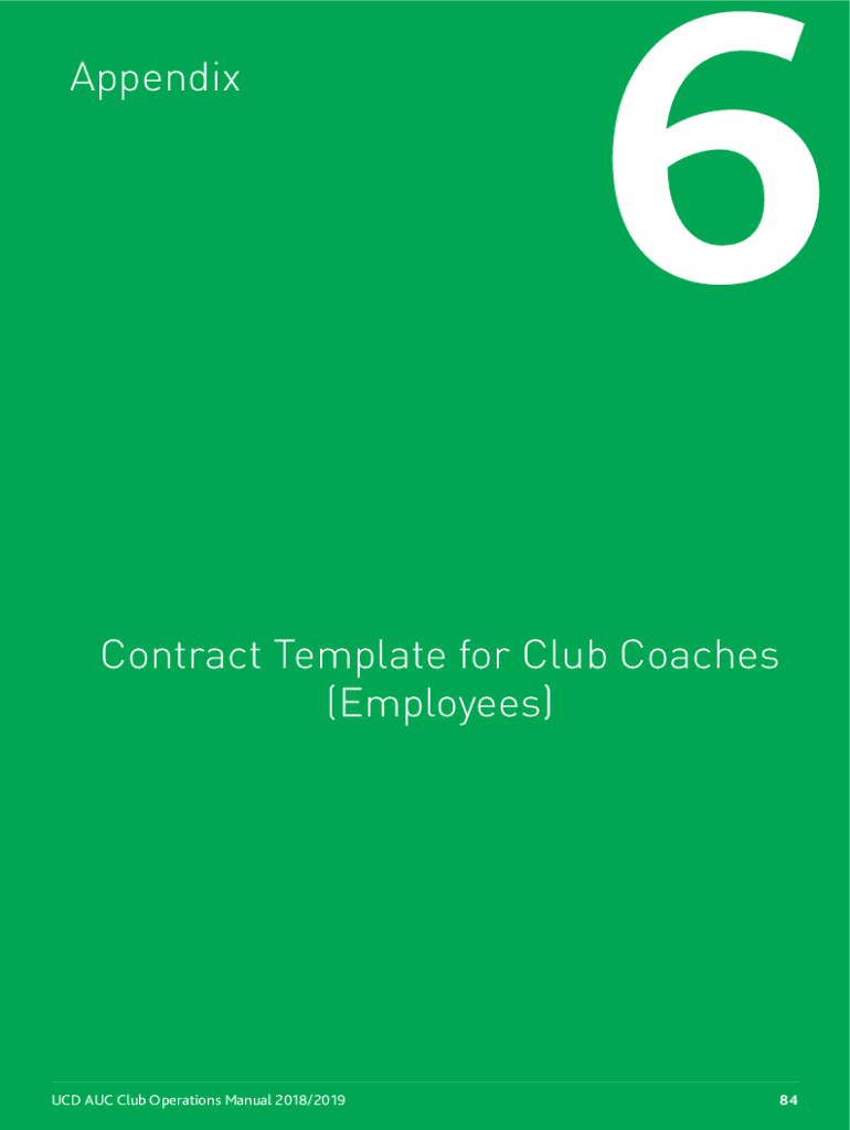 Fillable Online Appendix Contract Template for Club Coaches (Employees) Fax Email Print - pdfFiller