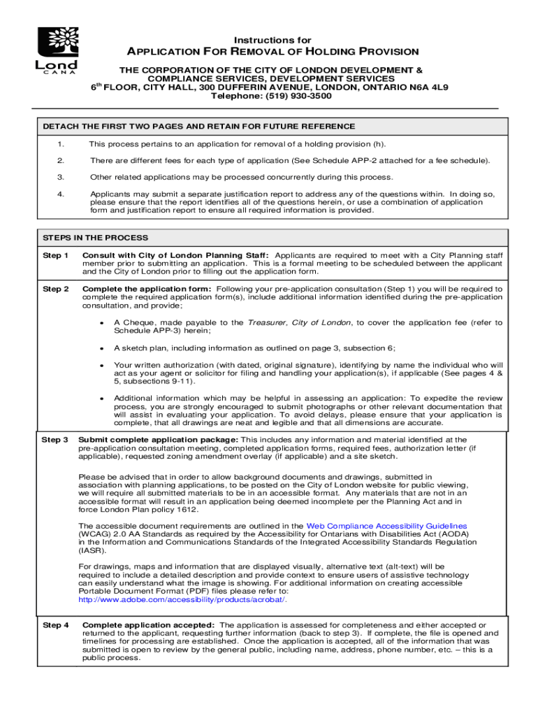 Fillable Online Application for Removal of Holding Provision Fax Email ...
