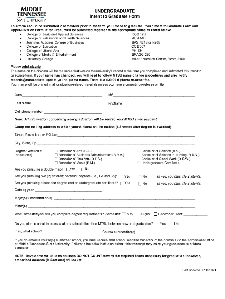 Fillable Online w12.mtsu.educla-advisingdocsHow to Fill out and submit ...