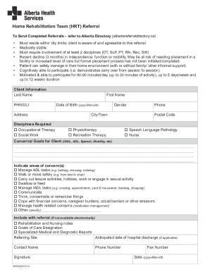 Fillable Online Home Rehabilitation Team (HRT) Referral - Alberta ...