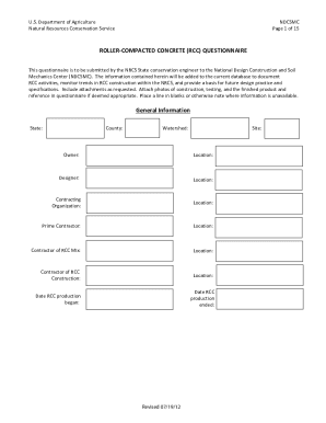 Fillable Online ROLLER-COMPACTED CONCRETE (RCC) QUESTIONNAIRE ... Fax ...