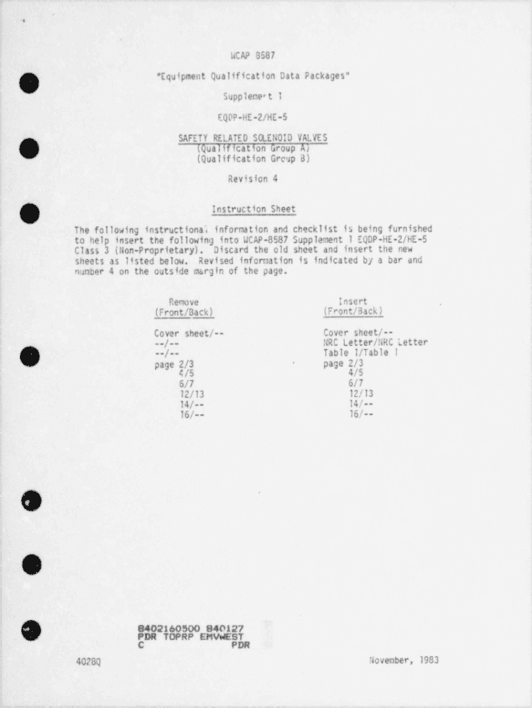 Fillable Online Accepted version of 'Equipment Qualification Data ...