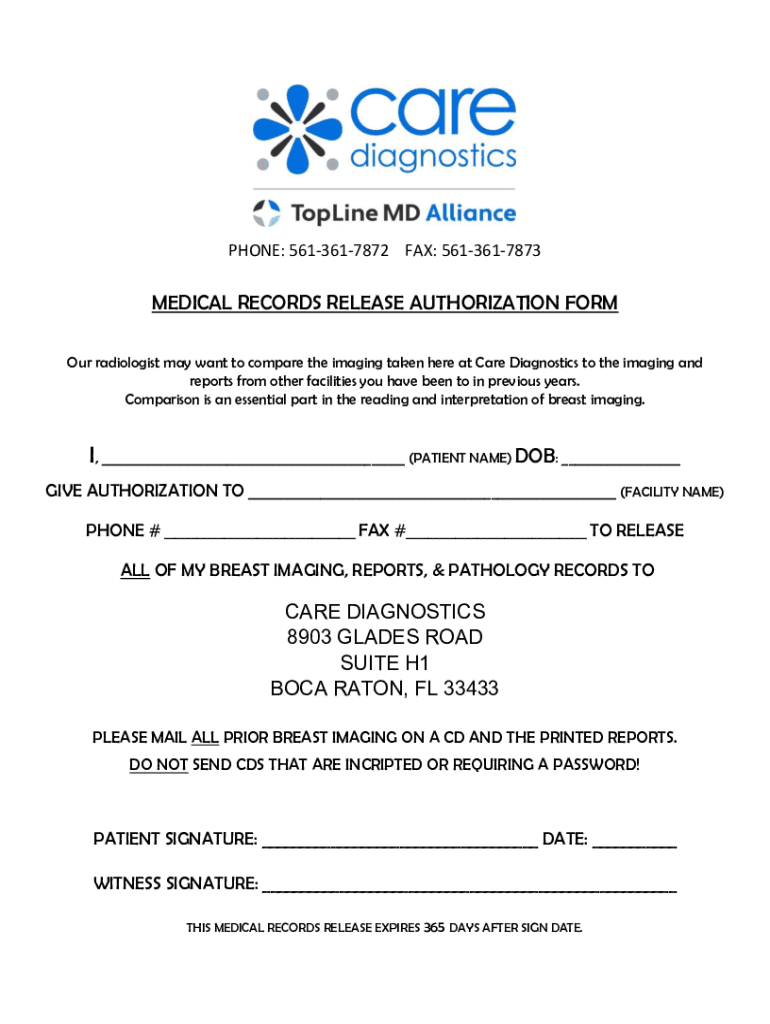 Fillable Online www.toplinemd.comcare-diagnostics-for-womenwpMEDICAL ...