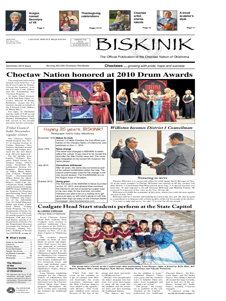 Fillable Online BISKINIK - Choctaw Nation of Oklahoma Fax Email Print ...