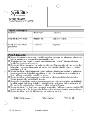 Fillable Online yukon.capatientrequestformaid05-21PATIENT REQUEST FOR ...