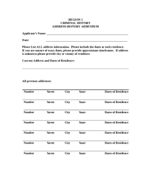 www.pdffiller.com422544827--ADDRESS-HISTORYADDRESS HISTORY ADDENDUM Doc ...