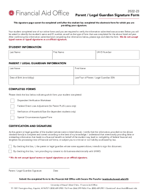 Fillable Online westoahu hawaii 2022-23 Parent / Legal Guardian ...