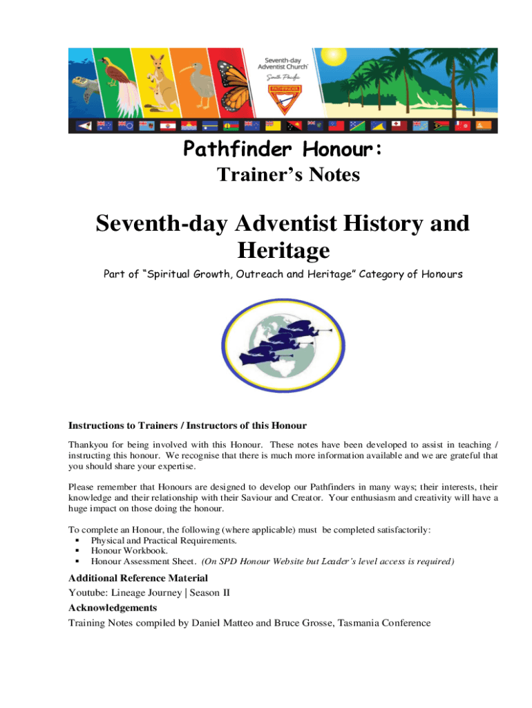 Fillable Online Seventh-day Adventist History and Heritage ...