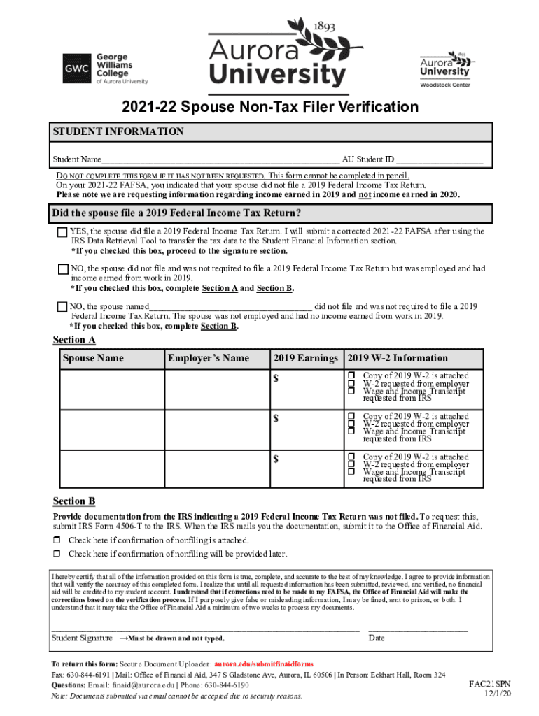 Fillable Online libs.morainepark.edudocsstudent-affairsStuden's Spouse ...