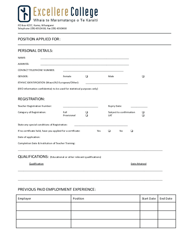 Fillable Online docs.google.comdocumentdApplication form teacher.docx - Google Docs Fax Email ...