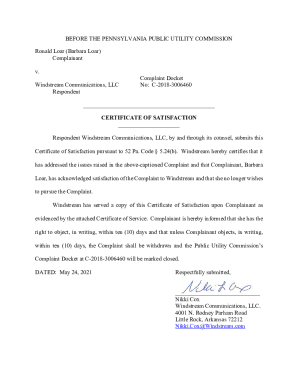 Fillable Online www.puc.pa.govpcdocs1704823BEFORE THE PENNSYLVANIA ...