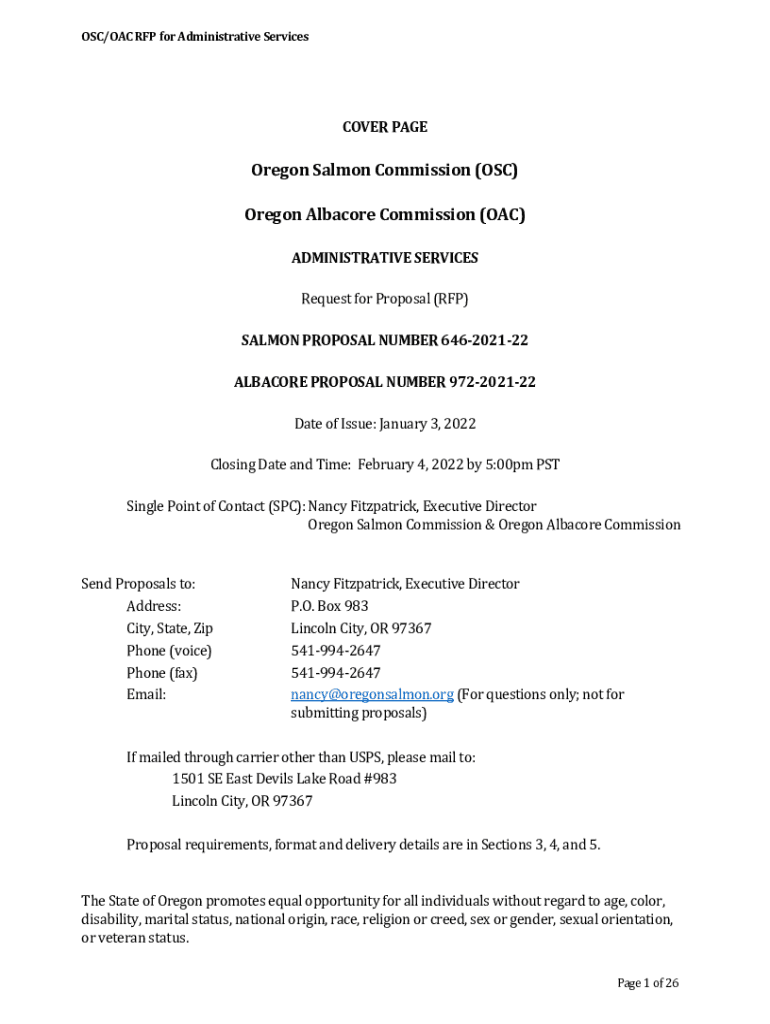 Fillable Online Oregon Salmon Commission (OSC) Oregon Albacore ...