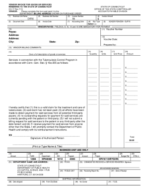 Fillable Online Vendor Invoice for Goods and Services Rendered to the ...