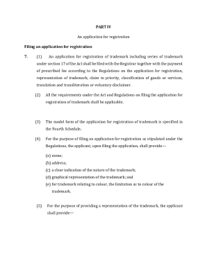 Fillable Online PART IV An application for registration Filing an ...