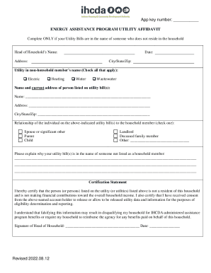 Fillable Online indyeap.org Form-UTIL-2023-Utility-AffidavitENERGY ...