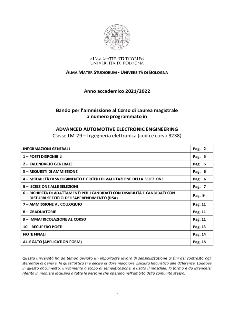 Fillable Online www.una-europa.euaboutalma-mater-studiorumAlma Mater ...