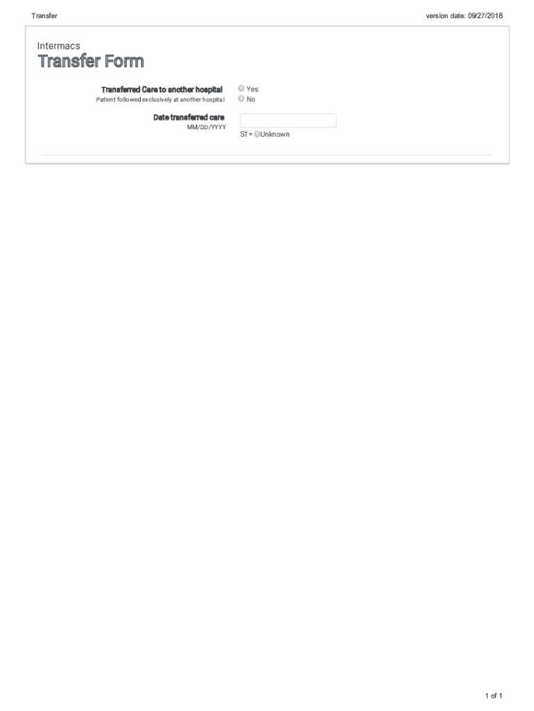 Fillable Online www.uab.eduintermacs2018q3Transfer-FormIntermacs ...