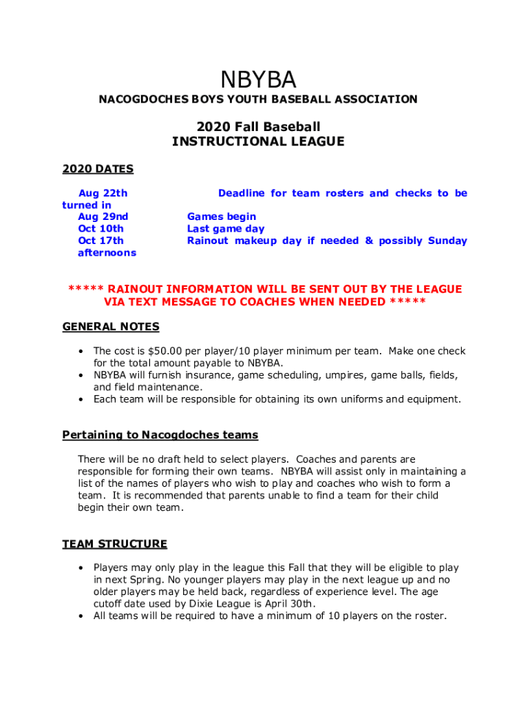 Fillable Online www.baseballamerica.comstories20202020 Instructional League Rosters For Every ...