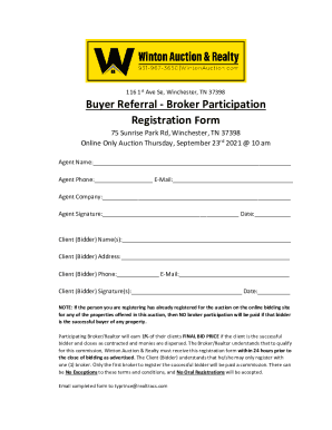 Fillable Online Buyer Referral - Broker Participation Registration Form ...