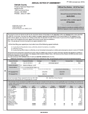 Fillable Online ANNUAL NOTICE OF ASSESSMENT - LoopNet.com Fax Email ...