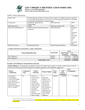 Fillable Online info undp GEF-7 PROJECT IDENTIFICATION FORM (PIF) PROJECT TYPE FULL SIZE PROJECT ...