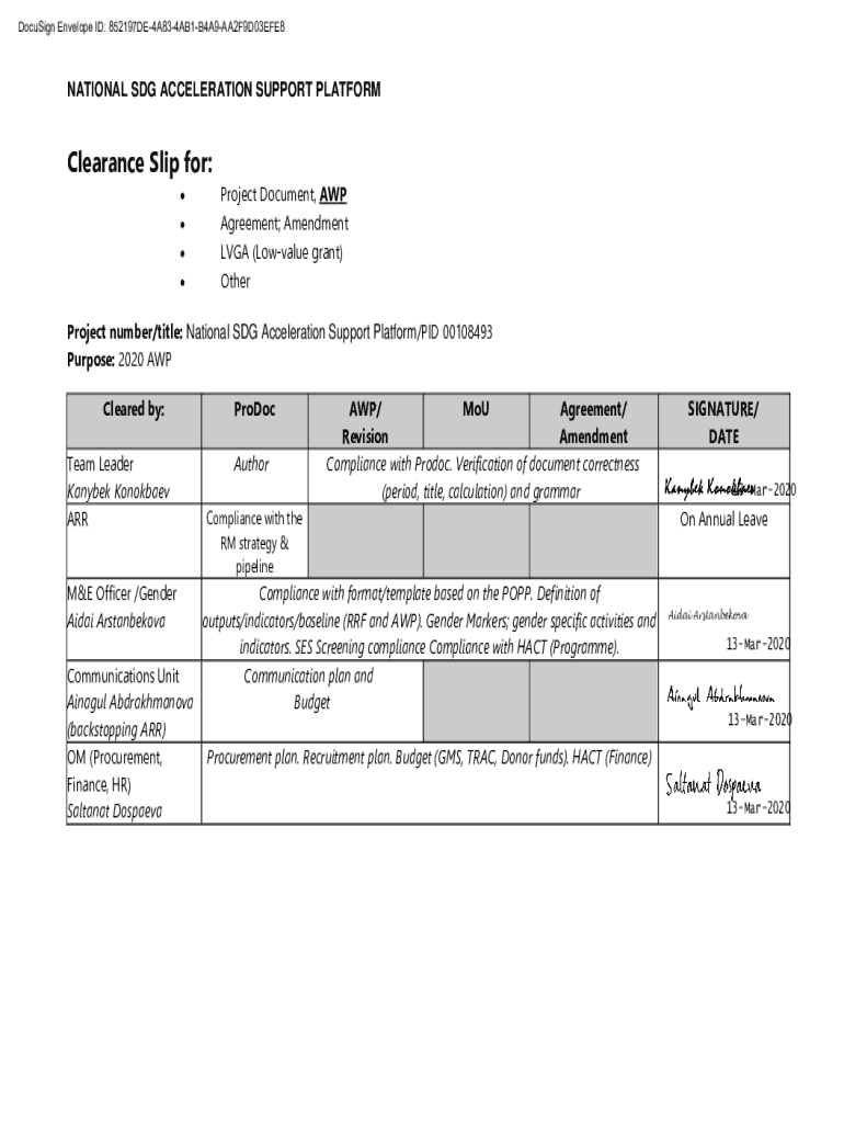 Fillable Online info undp DocuSign Envelope ID: 852197DE-4A83-4AB1-B4A9 ...