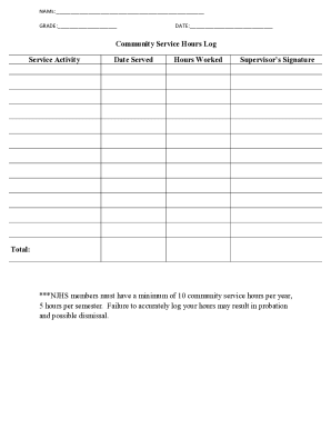 Fillable Online www.dexform.comdownloadcommunity-service-hoursCommunity ...