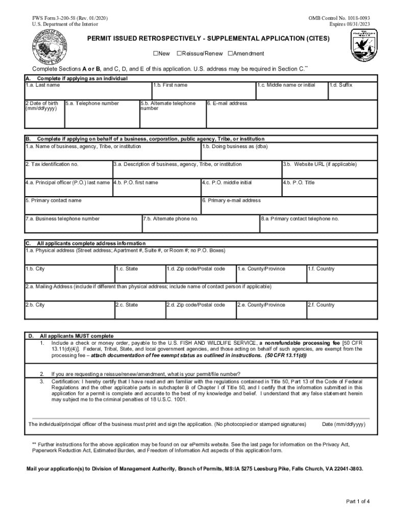 Fillable Online Permit Issued Retrospectively - Supplemental ...