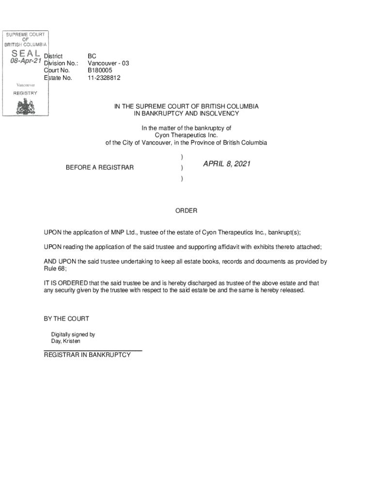 Fillable Online Wills and estates - Province of British Columbia Fax ...