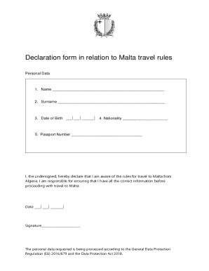 Fillable Online airmalta.comenhealth-and-safetyMandatory Air Malta ...