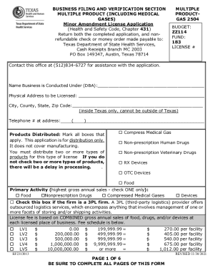 Fillable Online www.dshs.state.tx.usuploadedFilesContentBUSINESS FILING ...