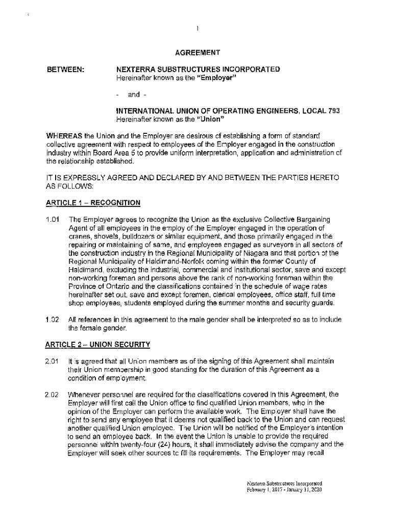 Fillable Online National Agreements - Laborers' International Union of ...