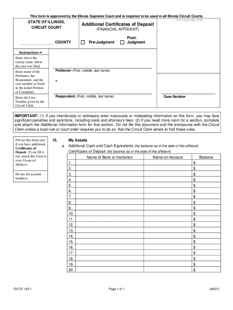 Fillable Online Illinois Standardized Forms - Approved - Additional ...