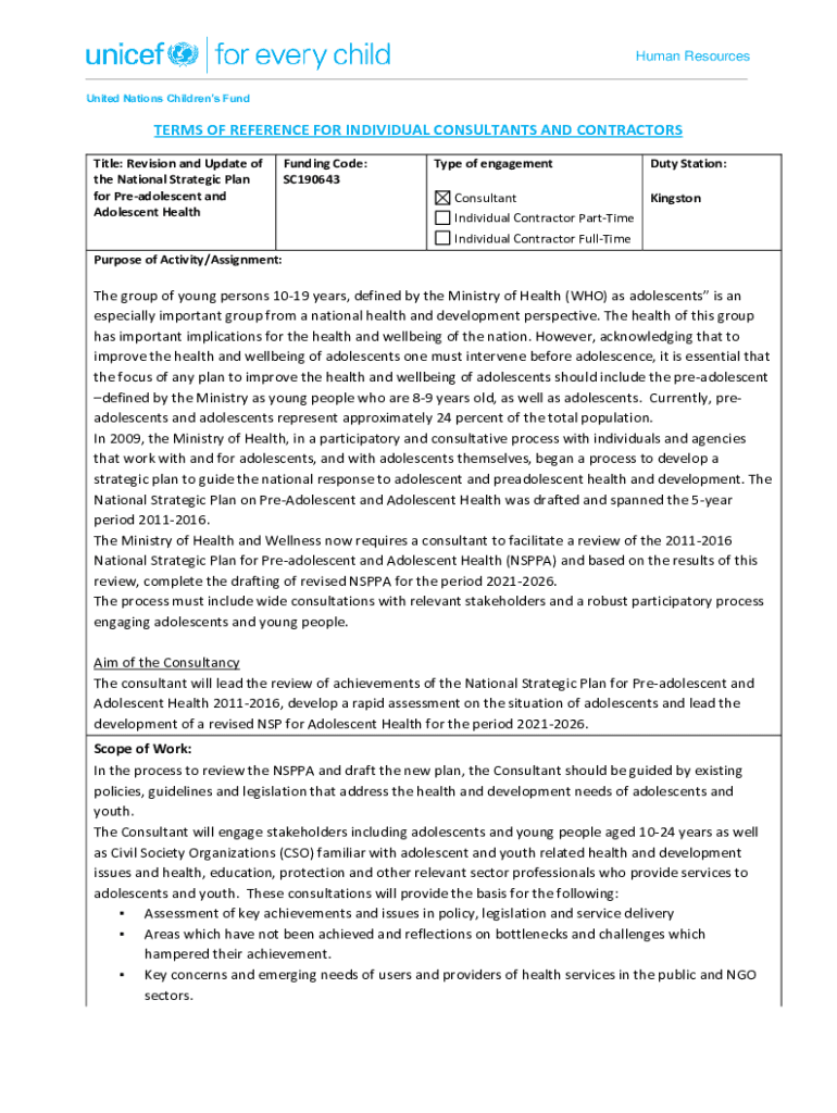 Fillable Online www.unicef.orgguyanasurinamemediaTerms of Reference ...