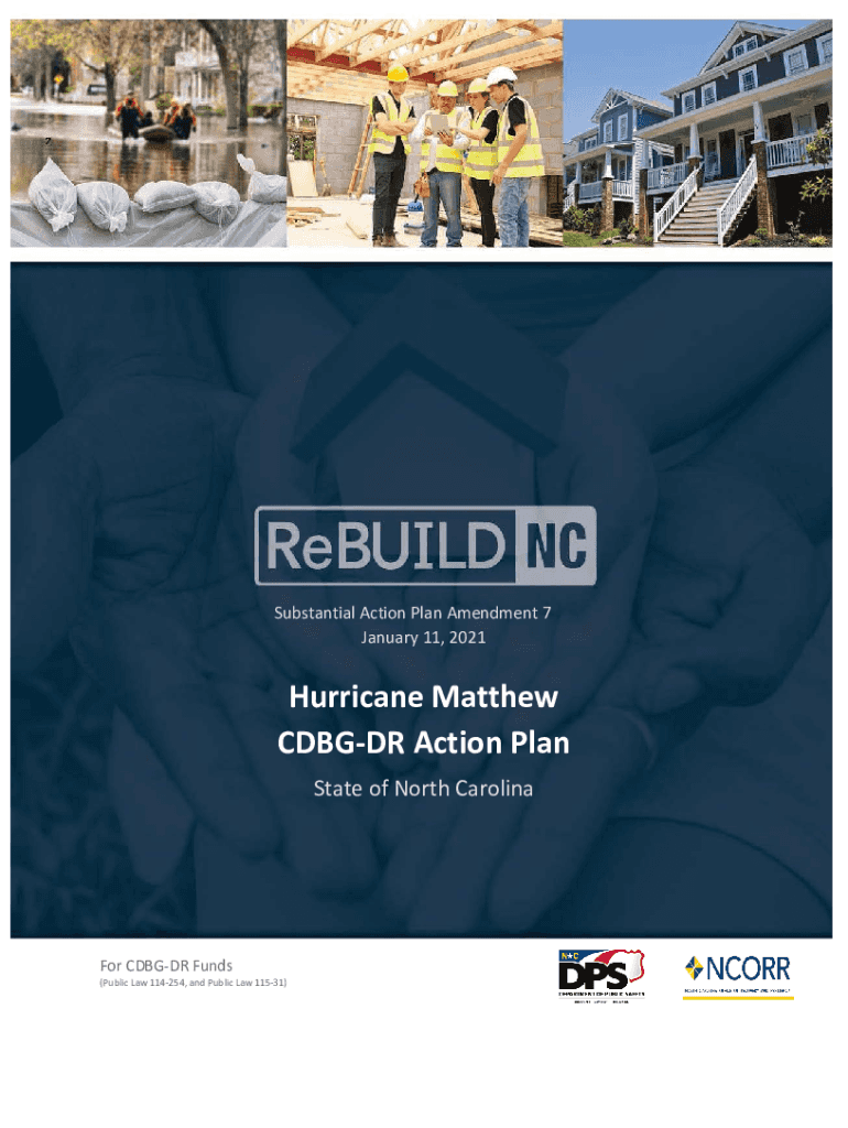 Fillable Online NCORR Hurricane Matthew CDBG-DR Action Plan. Report Fax ...