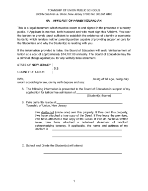 Fillable Online *Revised 6A Affidavit Parent Guardian.docx Fax Email ...