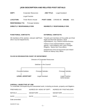 JD - Legal Assistant (Conveyancing) Doc Template | pdfFiller