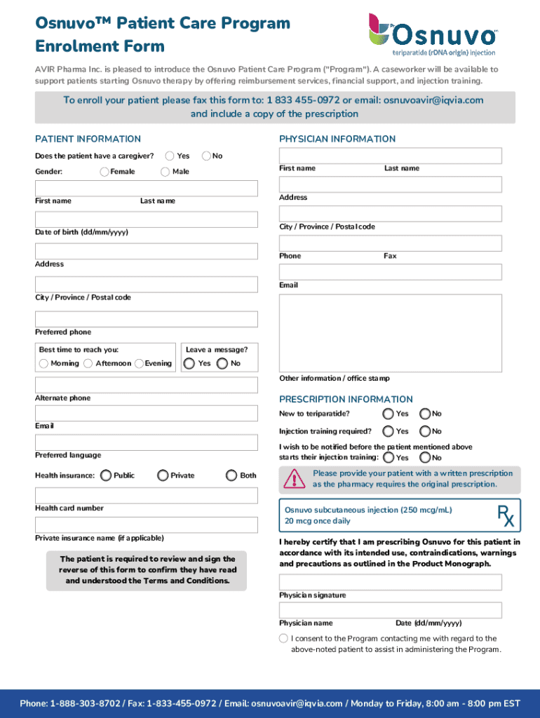 Fillable Online Osnuvo Enrolment Form Fax Email Print - pdfFiller
