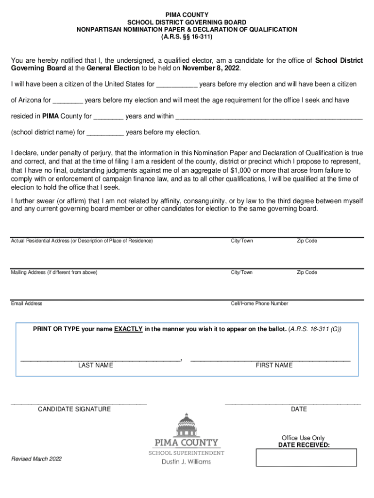 Fillable Online webcms.pima.govcmsOneCandidate and PAC Information ...
