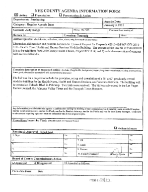 Fillable Online NYE COUNTY AGENDA INFORMATION FORM rfl Fax Email Print ...