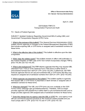 Fillable Online FORMS GSA Bulletin FMR D-5 Fax Email Print - pdfFiller