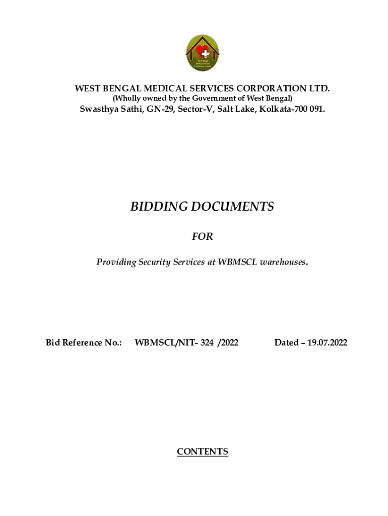 Fillable Online wb.gov.inuploadTENDER-220709090900090WEST BENGAL MEDICAL SERVICES CORPORATION ...