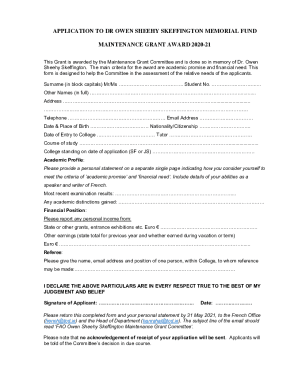 Fillable Online OSS Maintenance Grant - Application Form 2021 Fax Email Print - pdfFiller